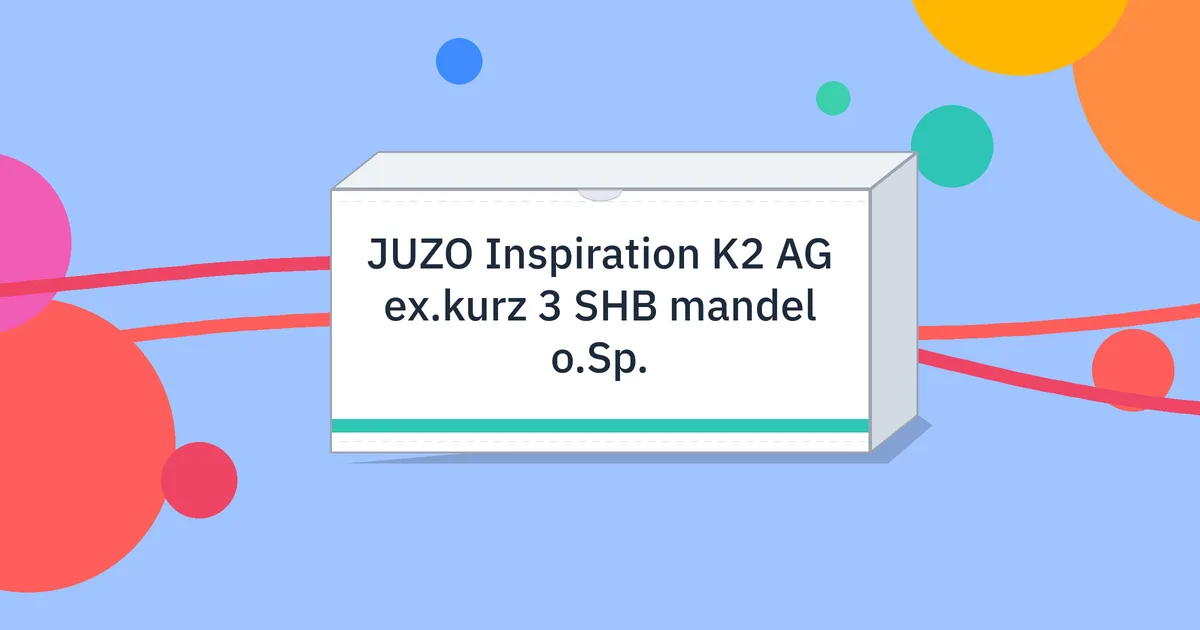 Symbolbild: Packung mit der Aufschrift JUZO Inspiration K2 AG ex.kurz 3 SHB mandel o.Sp. (PZN 14963015) – Verfügbarkeit und Bezug in Apotheken in Frankfurt am Main