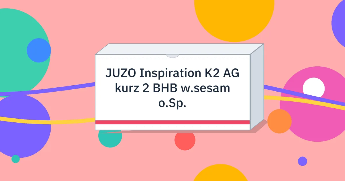 Symbolbild: Packung mit der Aufschrift JUZO Inspiration K2 AG kurz 2 BHB w.sesam o.Sp. (PZN 14850570) – Verfügbarkeit und Bezug in Apotheken in Frankfurt am Main