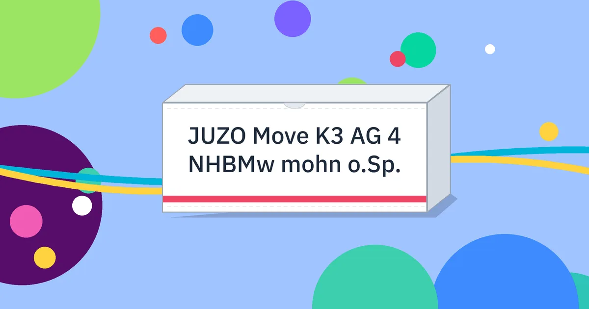 Symbolbild: Packung mit der Aufschrift JUZO Move K3 AG 4 NHBMw mohn o.Sp. (PZN 18588838) – Verfügbarkeit und Bezug in Apotheken in Frankfurt am Main
