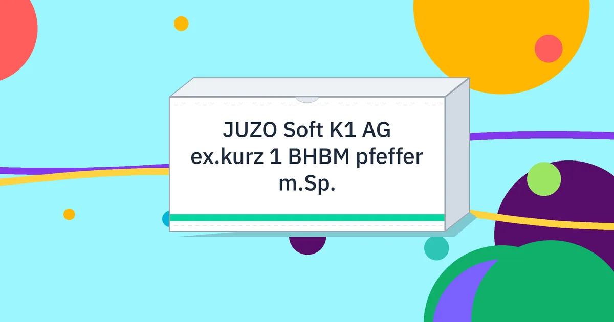 Symbolbild: Packung mit der Aufschrift JUZO Soft K1 AG ex.kurz 1 BHBM pfeffer m.Sp. (PZN 14856101) – Verfügbarkeit und Bezug in Apotheken in Frankfurt am Main