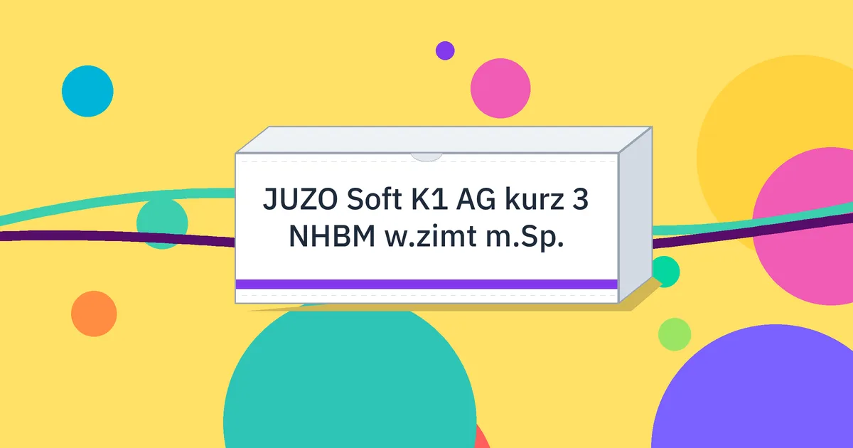 Symbolbild: Packung mit der Aufschrift JUZO Soft K1 AG kurz 3 NHBM w.zimt m.Sp. (PZN 15016248) – Verfügbarkeit und Bezug in Apotheken in Frankfurt am Main
