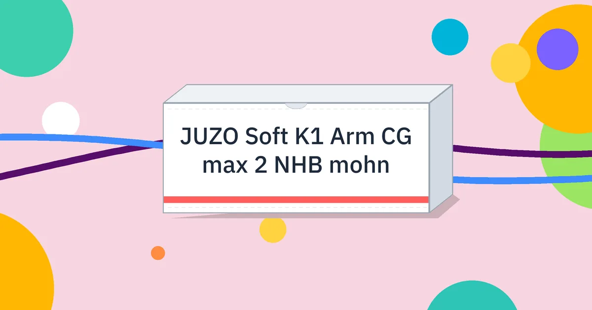Symbolbild: Packung mit der Aufschrift JUZO Soft K1 Arm CG max 2 NHB mohn (PZN 15509100) – Verfügbarkeit und Bezug in Apotheken in Frankfurt am Main