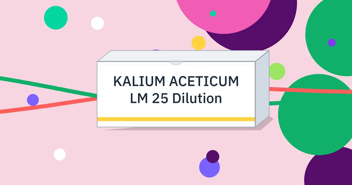 Symbolbild: Packung mit der Aufschrift KALIUM ACETICUM LM 25 Dilution (PZN 12916738) – Verfügbarkeit und Bezug in Apotheken in Frankfurt am Main