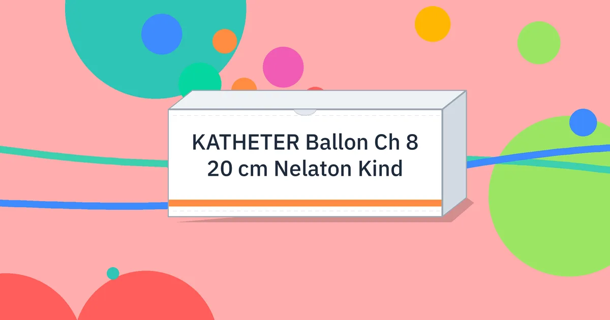 Symbolbild: Packung mit der Aufschrift KATHETER Ballon Ch 8 20 cm Nelaton Kind (PZN 01965917) – Verfügbarkeit und Bezug in Apotheken in Frankfurt am Main