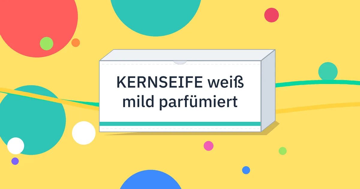 Symbolbild: Packung mit der Aufschrift KERNSEIFE weiß mild parfümiert (PZN 16841115) – Verfügbarkeit und Bezug in Apotheken in Frankfurt am Main