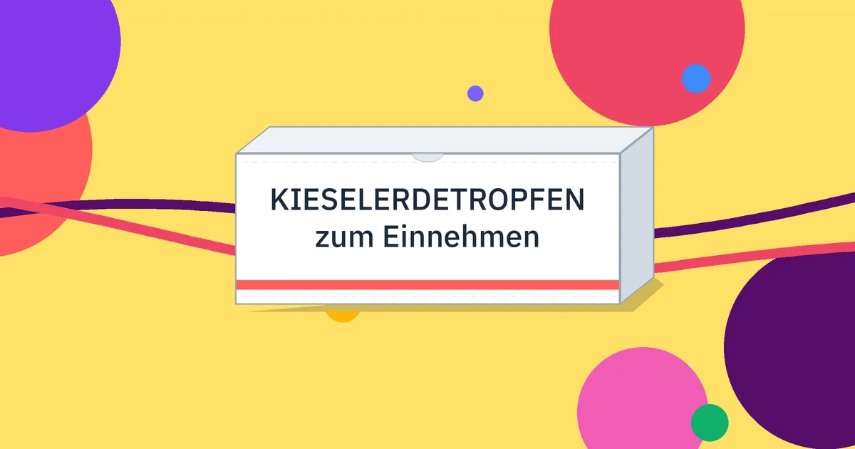 Symbolbild: Packung mit der Aufschrift KIESELERDETROPFEN zum Einnehmen (PZN 11866783) – Verfügbarkeit und Bezug in Apotheken in Frankfurt am Main