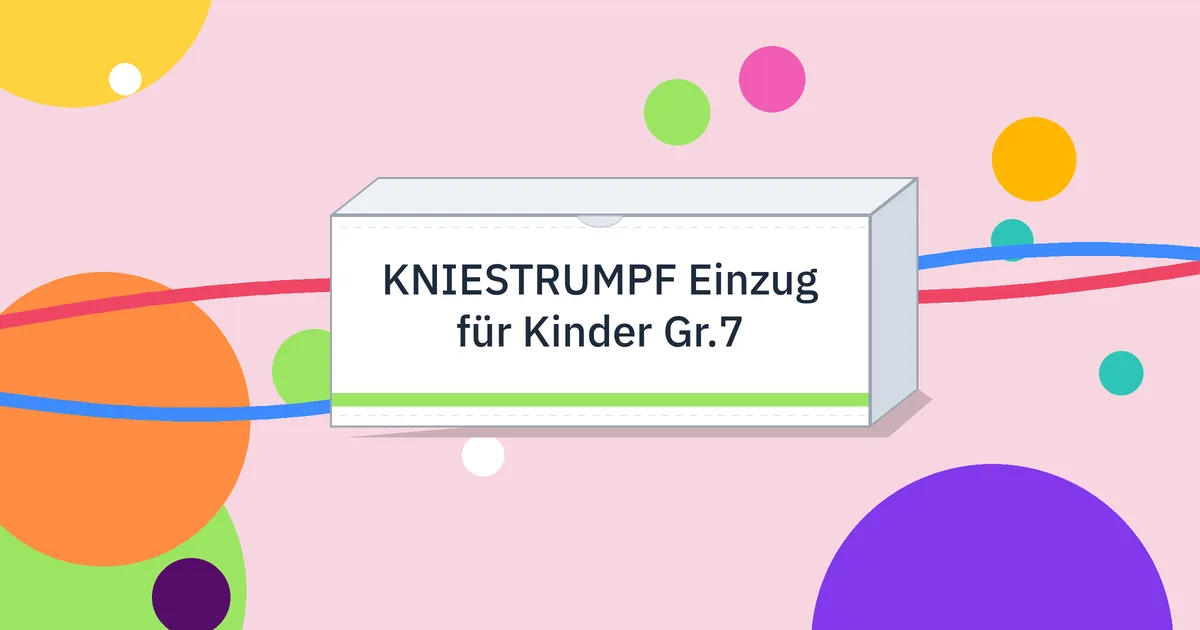 Symbolbild: Packung mit der Aufschrift KNIESTRUMPF Einzug für Kinder Gr.7 (PZN 01738794) – Verfügbarkeit und Bezug in Apotheken in Frankfurt am Main