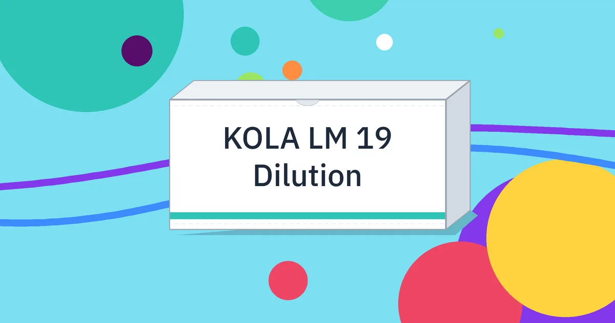 Symbolbild: Packung mit der Aufschrift KOLA LM 19 Dilution (PZN 13519519) – Verfügbarkeit und Bezug in Apotheken in Frankfurt am Main