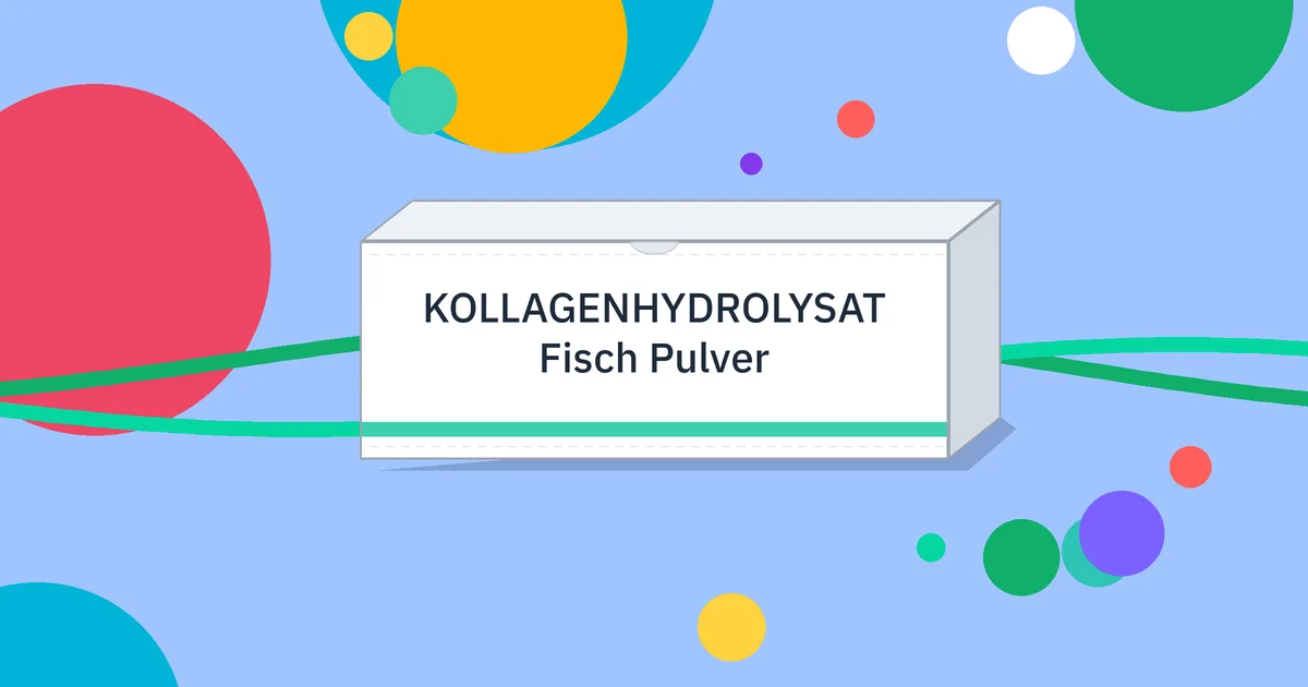 Symbolbild: Packung mit der Aufschrift KOLLAGENHYDROLYSAT Fisch Pulver (PZN 20523852) – Verfügbarkeit und Bezug in Apotheken in Frankfurt am Main
