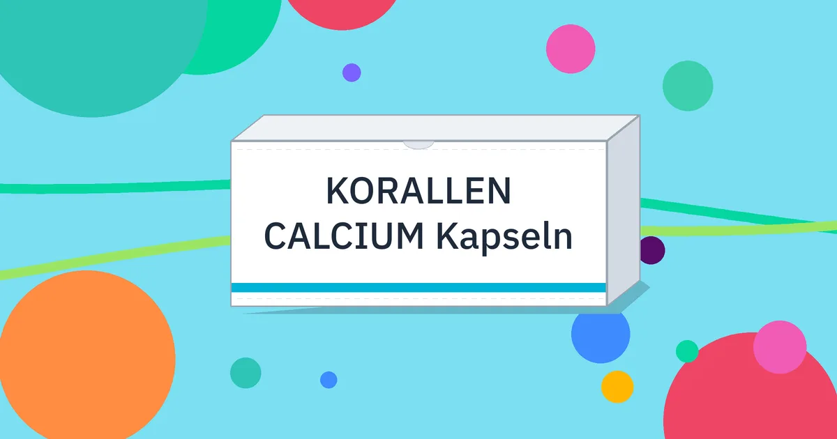 Symbolbild: Packung mit der Aufschrift KORALLEN CALCIUM Kapseln (PZN 04425162) – Verfügbarkeit und Bezug in Apotheken in Frankfurt am Main