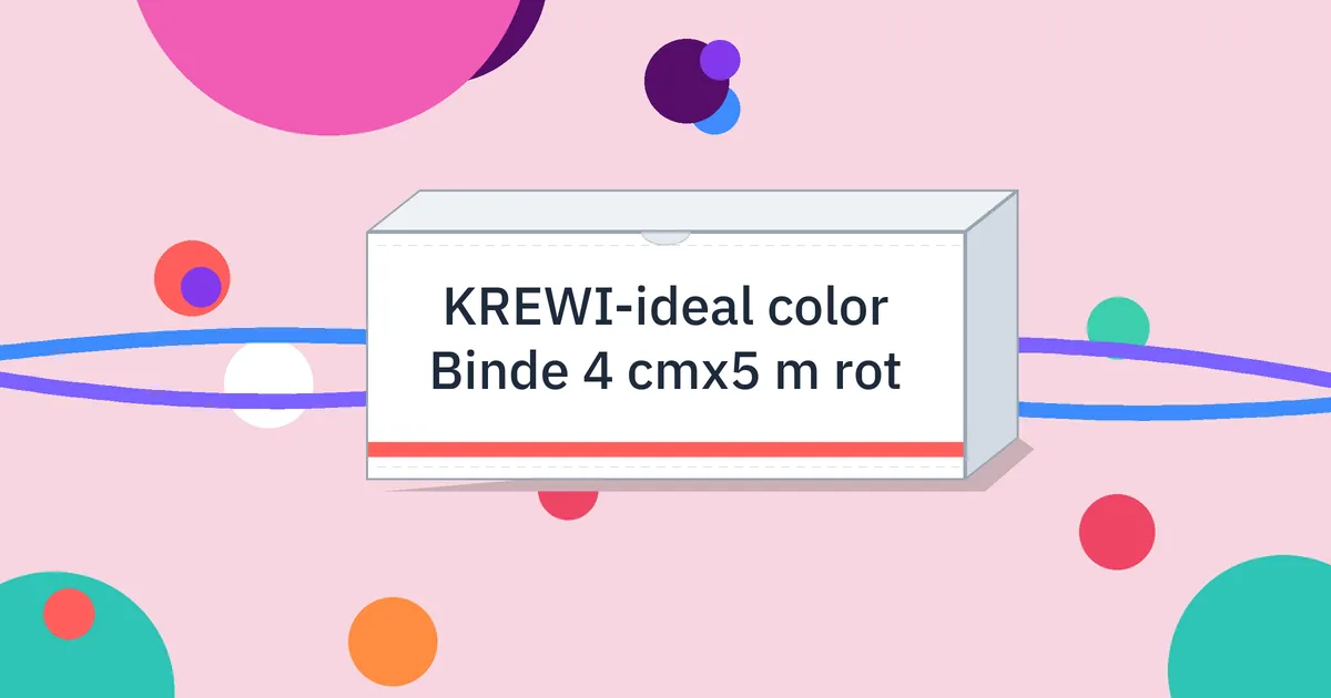 Symbolbild: Packung mit der Aufschrift KREWI-ideal color Binde 4 cmx5 m rot (PZN 17301326) – Verfügbarkeit und Bezug in Apotheken in Frankfurt am Main