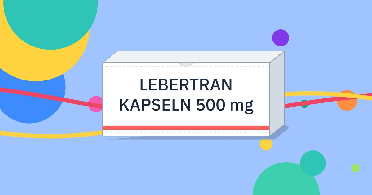 Symbolbild: Packung mit der Aufschrift LEBERTRAN KAPSELN 500 mg (PZN 03383852) – Verfügbarkeit und Bezug in Apotheken in Frankfurt am Main