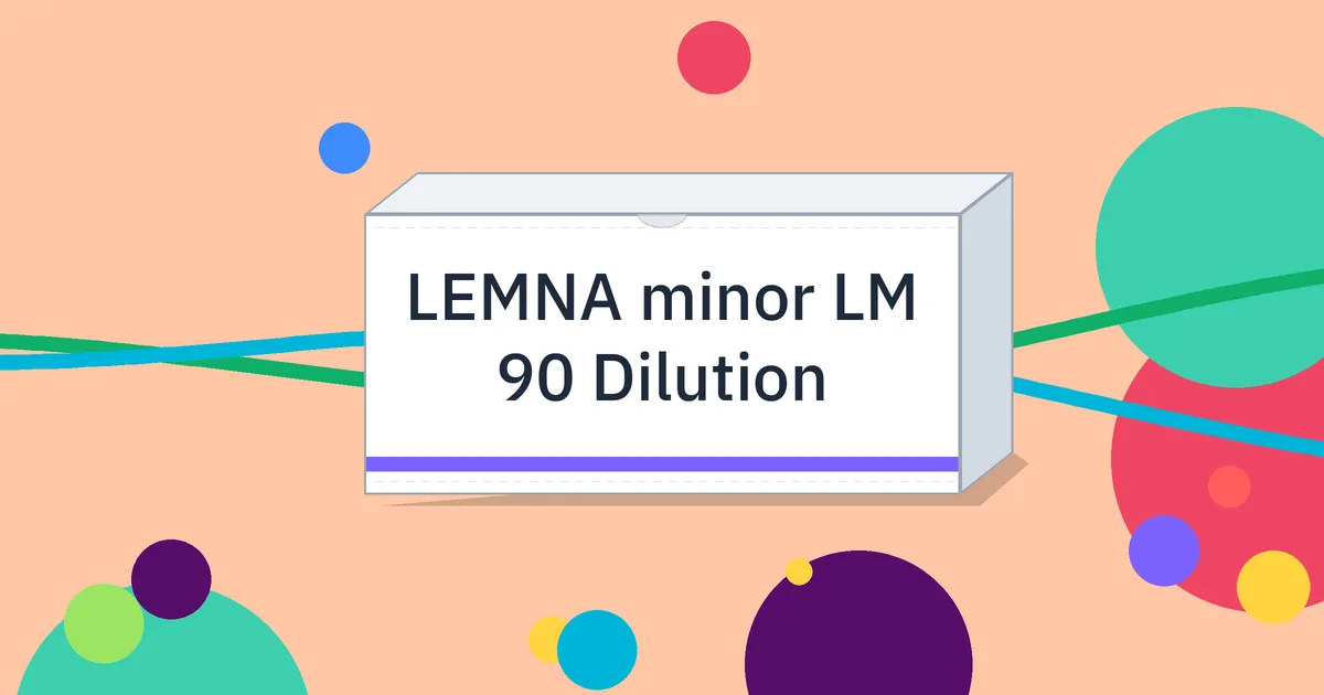 Symbolbild: Packung mit der Aufschrift LEMNA minor LM 90 Dilution (PZN 13525247) – Verfügbarkeit und Bezug in Apotheken in Frankfurt am Main