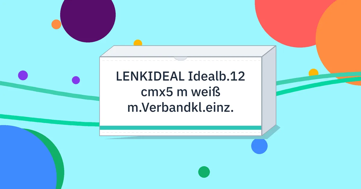 Symbolbild: Packung mit der Aufschrift LENKIDEAL Idealb.12 cmx5 m weiß m.Verbandkl.einz. (PZN 07600803) – Verfügbarkeit und Bezug in Apotheken in Frankfurt am Main