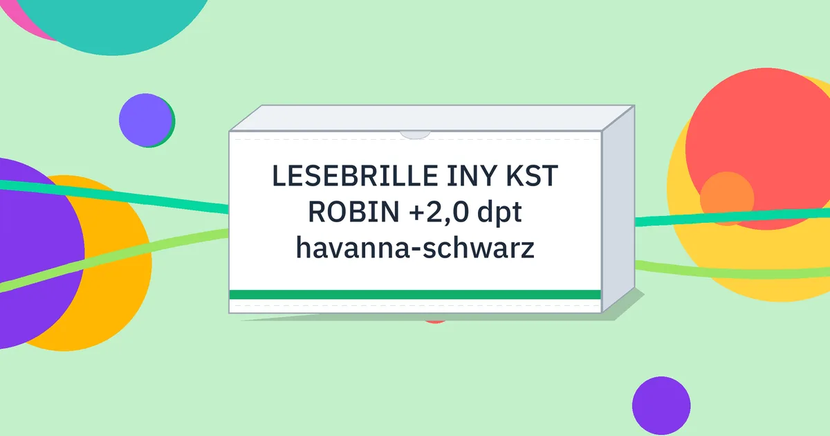 Symbolbild: Packung mit der Aufschrift LESEBRILLE INY KST ROBIN +2,0 dpt havanna-schwarz (PZN 19941030) – Verfügbarkeit und Bezug in Apotheken in Frankfurt am Main