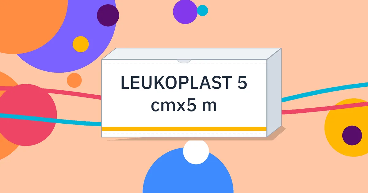 Symbolbild: Packung mit der Aufschrift LEUKOPLAST 5 cmx5 m (PZN 12655309) – Verfügbarkeit und Bezug in Apotheken in Frankfurt am Main