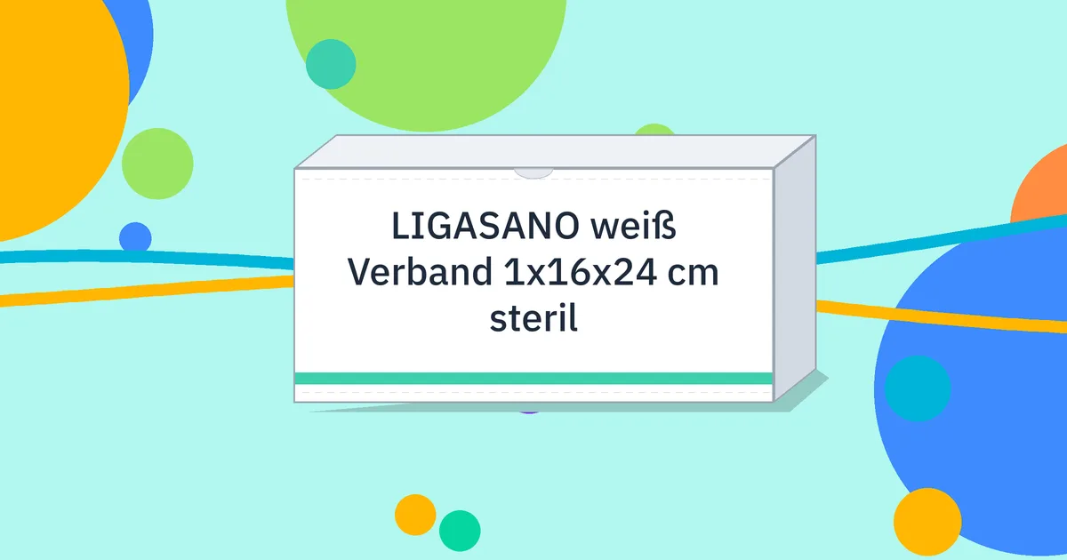Symbolbild: Packung mit der Aufschrift LIGASANO weiß Verband 1x16x24 cm steril (PZN 19081231) – Verfügbarkeit und Bezug in Apotheken in Frankfurt am Main