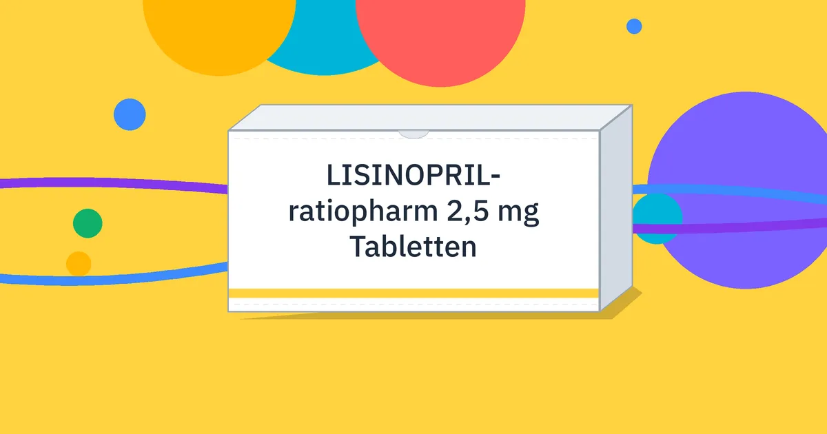 Symbolbild: Packung mit der Aufschrift LISINOPRIL-ratiopharm 2,5 mg Tabletten (PZN 00601403) – Verfügbarkeit und Bezug in Apotheken in Frankfurt am Main