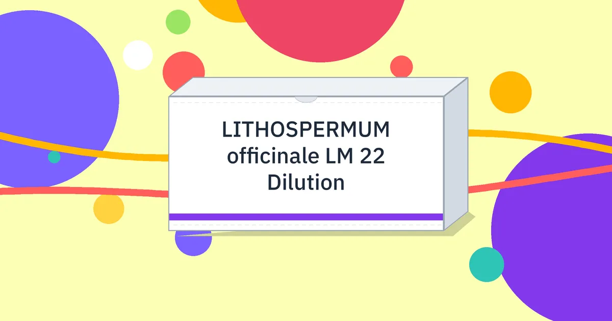 Symbolbild: Packung mit der Aufschrift LITHOSPERMUM officinale LM 22 Dilution (PZN 13532135) – Verfügbarkeit und Bezug in Apotheken in Frankfurt am Main