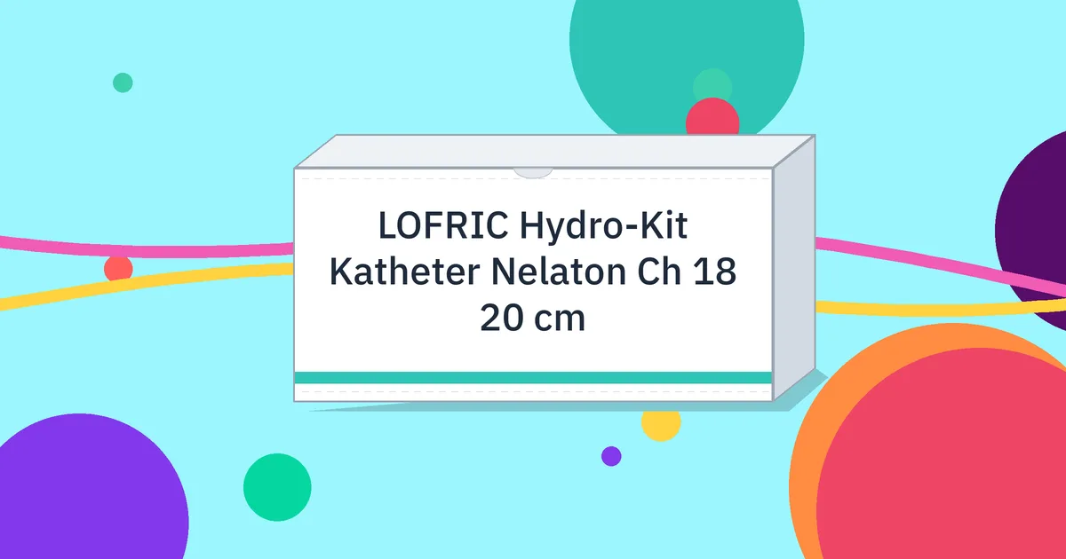 Symbolbild: Packung mit der Aufschrift LOFRIC Hydro-Kit Katheter Nelaton Ch 18 20 cm (PZN 17153682) – Verfügbarkeit und Bezug in Apotheken in Frankfurt am Main