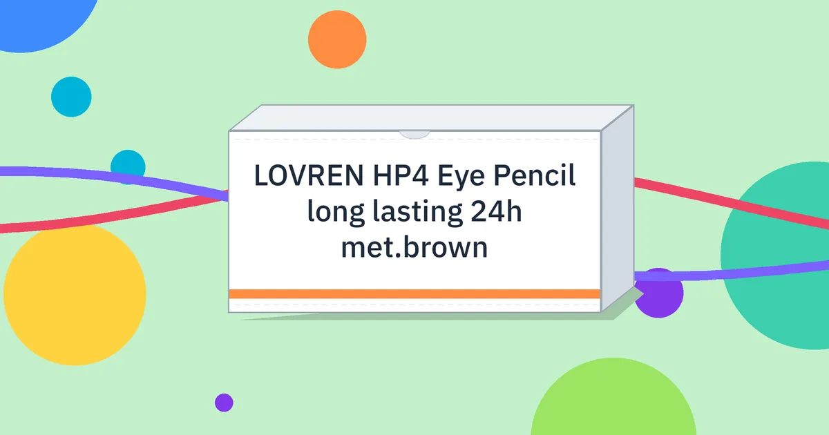 Symbolbild: Packung mit der Aufschrift LOVREN HP4 Eye Pencil long lasting 24h met.brown (PZN 20031563) – Verfügbarkeit und Bezug in Apotheken in Frankfurt am Main