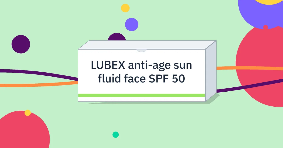 Symbolbild: Packung mit der Aufschrift LUBEX anti-age sun fluid face SPF 50 (PZN 16156690) – Verfügbarkeit und Bezug in Apotheken in Frankfurt am Main