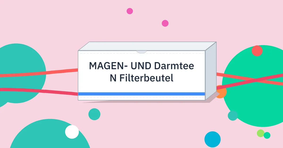 Symbolbild: Packung mit der Aufschrift MAGEN- UND Darmtee N Filterbeutel (PZN 09731550) – Verfügbarkeit und Bezug in Apotheken in Frankfurt am Main