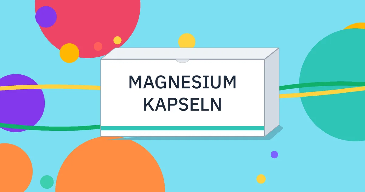 Symbolbild: Packung mit der Aufschrift MAGNESIUM KAPSELN (PZN 18427377) – Verfügbarkeit und Bezug in Apotheken in Frankfurt am Main