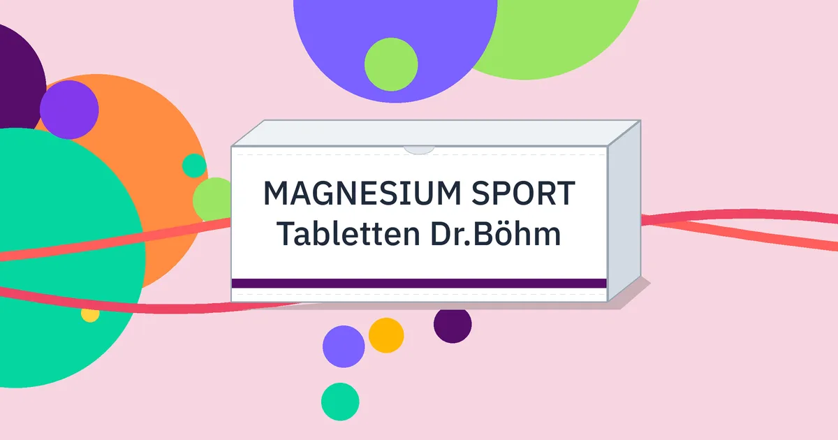 Symbolbild: Packung mit der Aufschrift MAGNESIUM SPORT Tabletten Dr.Böhm (PZN 04036638) – Verfügbarkeit und Bezug in Apotheken in Frankfurt am Main