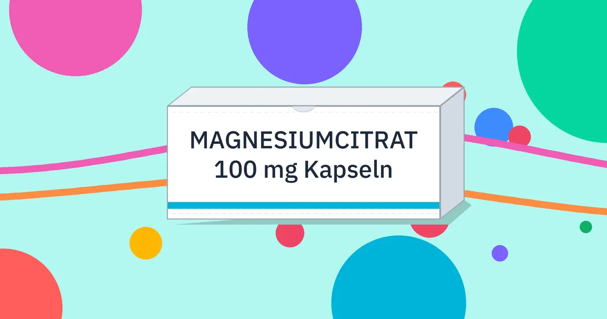 Symbolbild: Packung mit der Aufschrift MAGNESIUMCITRAT 100 mg Kapseln (PZN 17965492) – Verfügbarkeit und Bezug in Apotheken in Frankfurt am Main