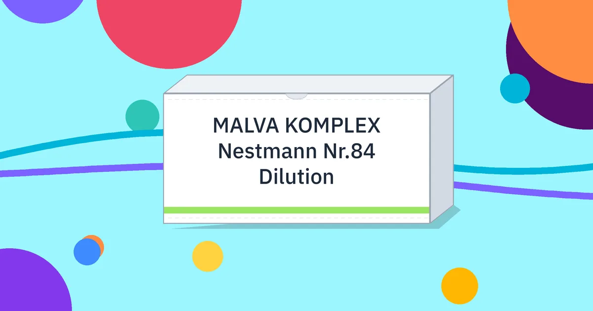 Symbolbild: Packung mit der Aufschrift MALVA KOMPLEX Nestmann Nr.84 Dilution (PZN 00652139) – Verfügbarkeit und Bezug in Apotheken in Frankfurt am Main