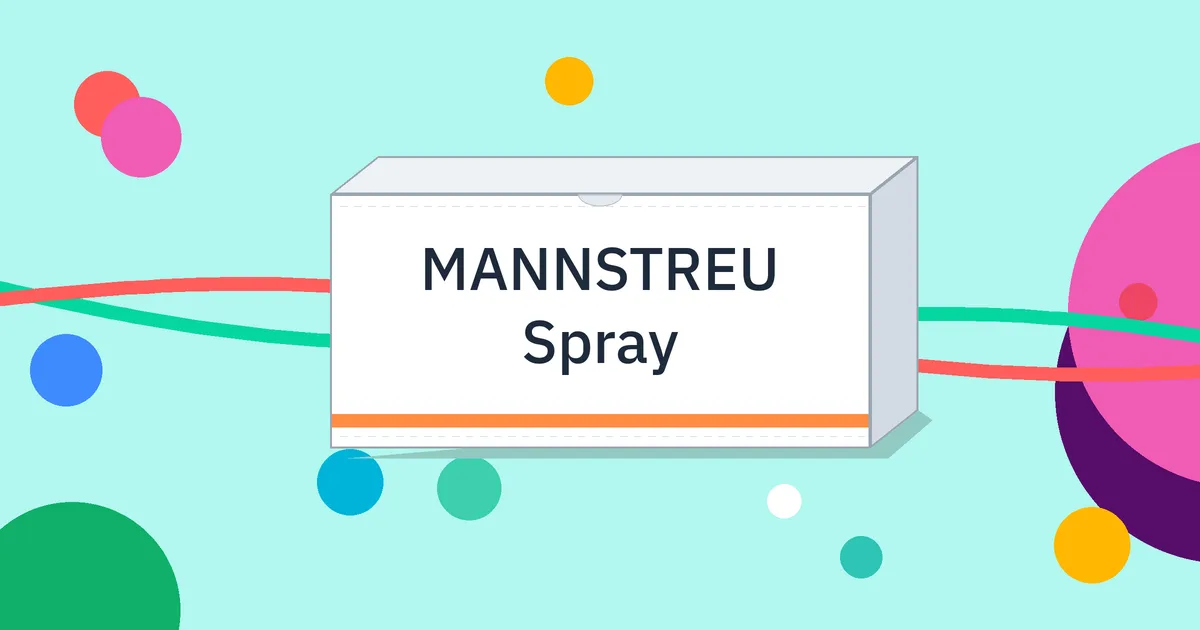 Symbolbild: Packung mit der Aufschrift MANNSTREU Spray (PZN 11713200) – Verfügbarkeit und Bezug in Apotheken in Frankfurt am Main