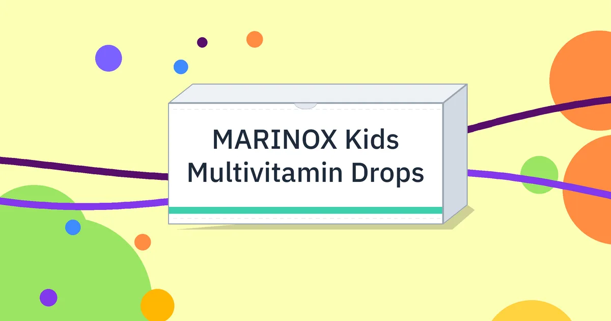 Symbolbild: Packung mit der Aufschrift MARINOX Kids Multivitamin Drops (PZN 12576596) – Verfügbarkeit und Bezug in Apotheken in Frankfurt am Main
