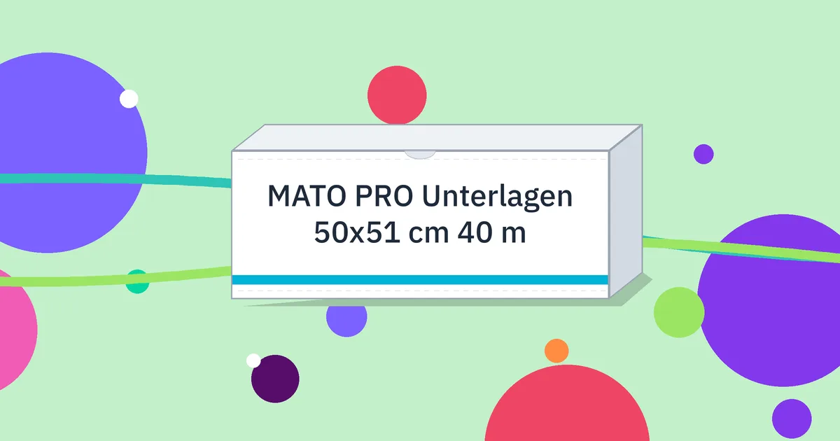 Symbolbild: Packung mit der Aufschrift MATO PRO Unterlagen 50x51 cm 40 m (PZN 06932331) – Verfügbarkeit und Bezug in Apotheken in Frankfurt am Main