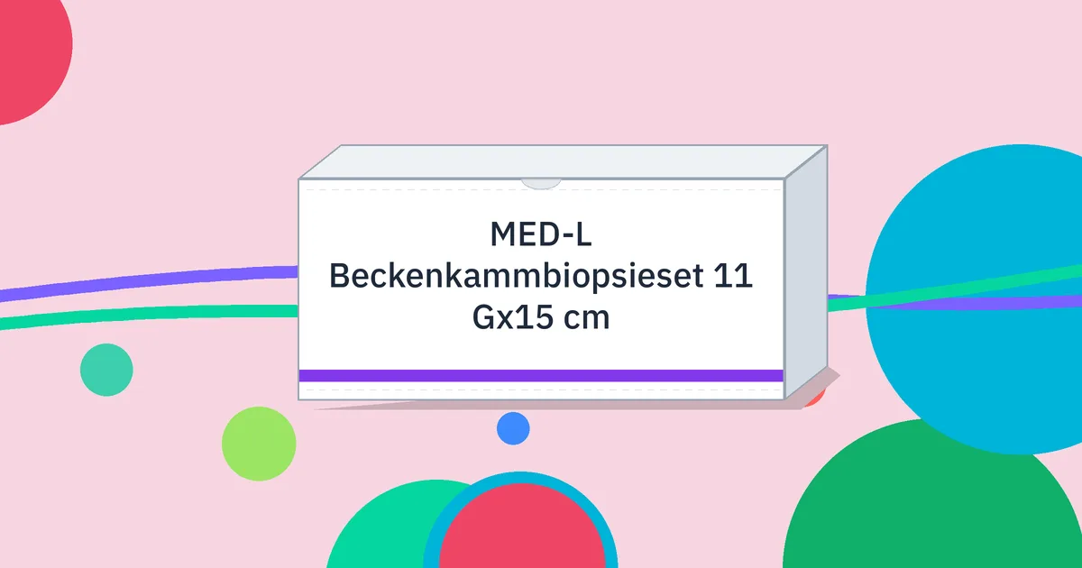 Symbolbild: Packung mit der Aufschrift MED-L Beckenkammbiopsieset 11 Gx15 cm (PZN 19774419) – Verfügbarkeit und Bezug in Apotheken in Frankfurt am Main