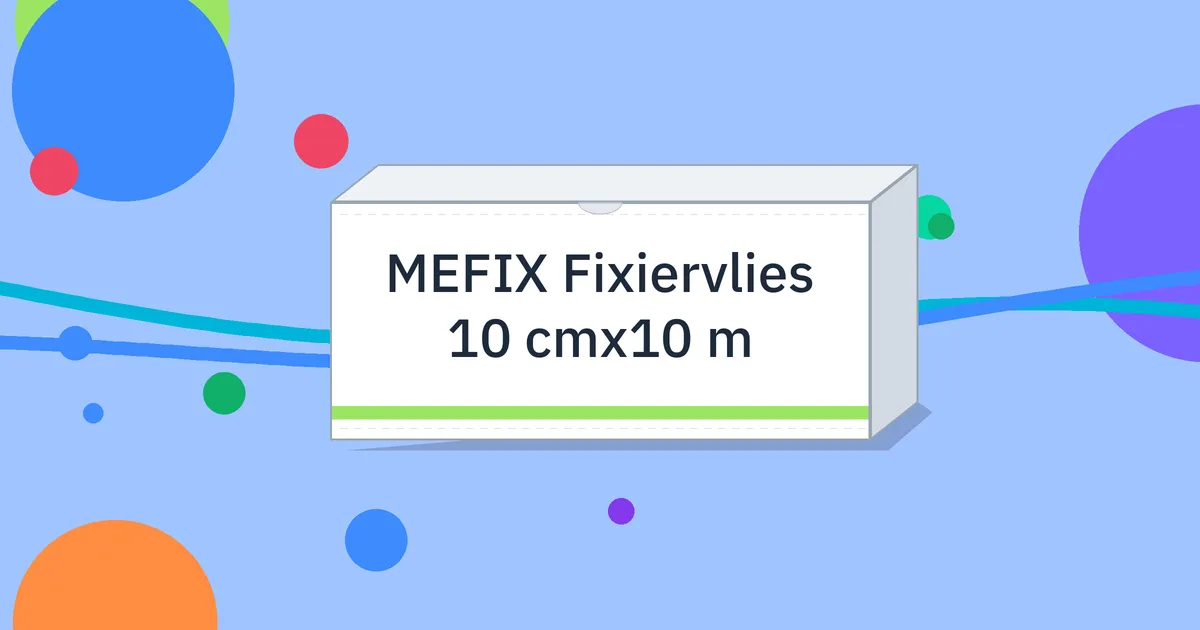 Symbolbild: Packung mit der Aufschrift MEFIX Fixiervlies 10 cmx10 m (PZN 18034761) – Verfügbarkeit und Bezug in Apotheken in Frankfurt am Main