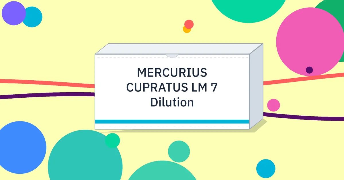 Symbolbild: Packung mit der Aufschrift MERCURIUS CUPRATUS LM 7 Dilution (PZN 12950327) – Verfügbarkeit und Bezug in Apotheken in Frankfurt am Main