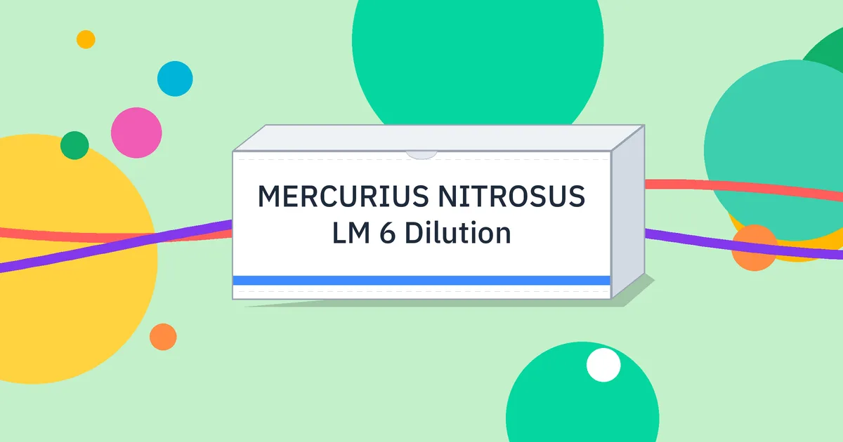 Symbolbild: Packung mit der Aufschrift MERCURIUS NITROSUS LM 6 Dilution (PZN 12952177) – Verfügbarkeit und Bezug in Apotheken in Frankfurt am Main