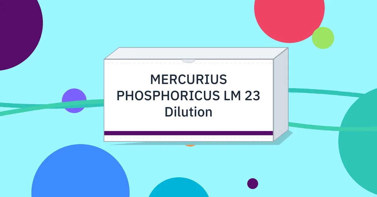 Symbolbild: Packung mit der Aufschrift MERCURIUS PHOSPHORICUS LM 23 Dilution (PZN 12952852) – Verfügbarkeit und Bezug in Apotheken in Frankfurt am Main