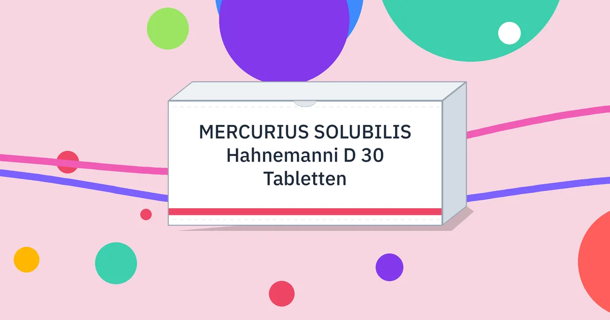 Symbolbild: Packung mit der Aufschrift MERCURIUS SOLUBILIS Hahnemanni D 30 Tabletten (PZN 02633815) – Verfügbarkeit und Bezug in Apotheken in Frankfurt am Main