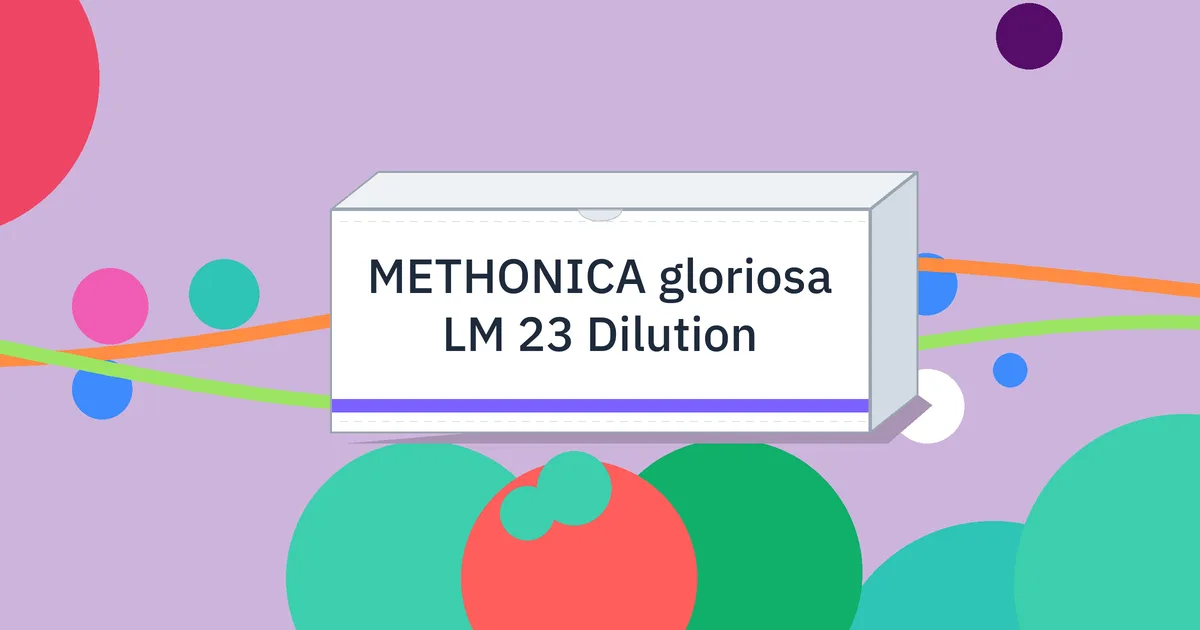 Symbolbild: Packung mit der Aufschrift METHONICA gloriosa LM 23 Dilution (PZN 13606690) – Verfügbarkeit und Bezug in Apotheken in Frankfurt am Main