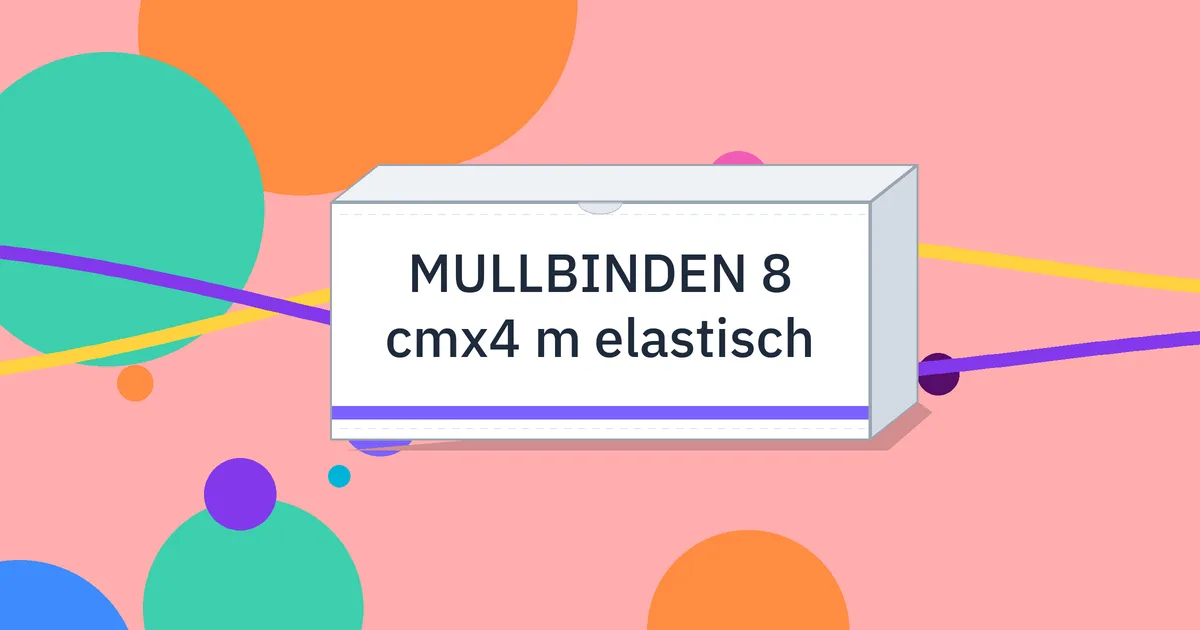 Symbolbild: Packung mit der Aufschrift MULLBINDEN 8 cmx4 m elastisch (PZN 07622822) – Verfügbarkeit und Bezug in Apotheken in Frankfurt am Main