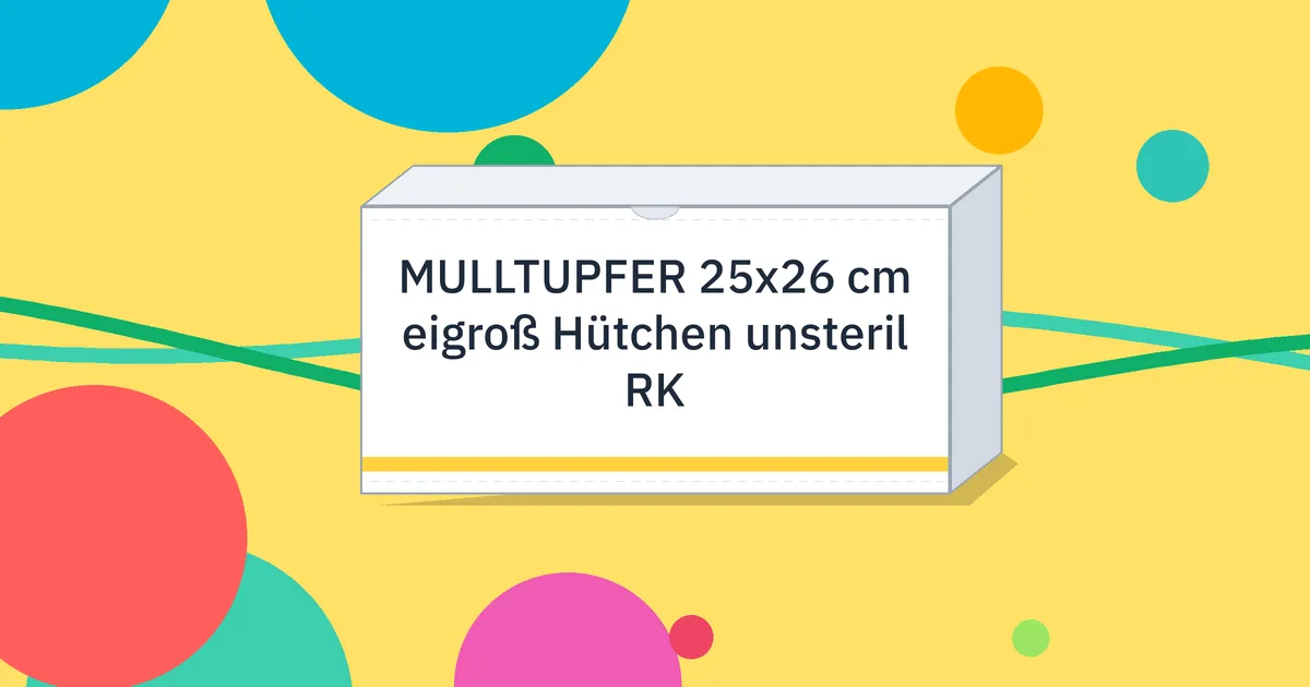 Symbolbild: Packung mit der Aufschrift MULLTUPFER 25x26 cm eigroß Hütchen unsteril RK (PZN 00822305) – Verfügbarkeit und Bezug in Apotheken in Frankfurt am Main