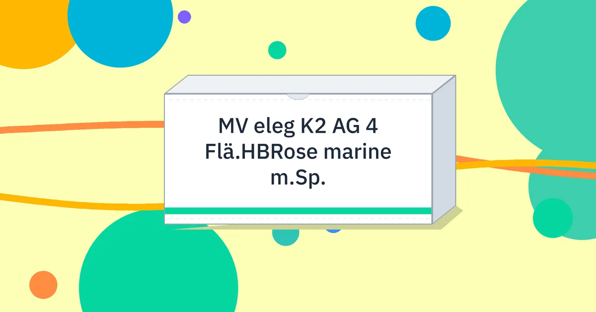 Symbolbild: Packung mit der Aufschrift MV eleg K2 AG 4 Flä.HBRose marine m.Sp. (PZN 15719033) – Verfügbarkeit und Bezug in Apotheken in Frankfurt am Main