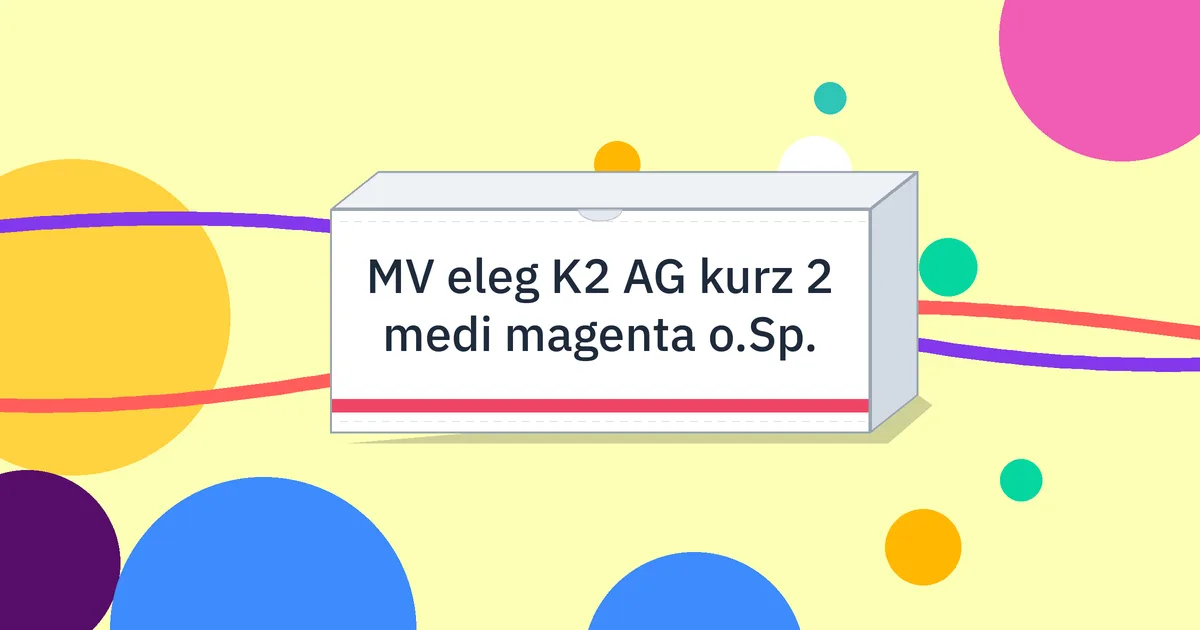 Symbolbild: Packung mit der Aufschrift MV eleg K2 AG kurz 2 medi magenta o.Sp. (PZN 14637706) – Verfügbarkeit und Bezug in Apotheken in Frankfurt am Main