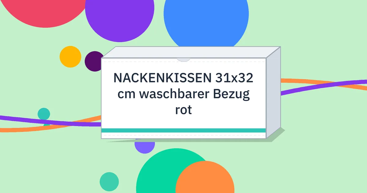 Symbolbild: Packung mit der Aufschrift NACKENKISSEN 31x32 cm waschbarer Bezug rot (PZN 11228597) – Verfügbarkeit und Bezug in Apotheken in Frankfurt am Main
