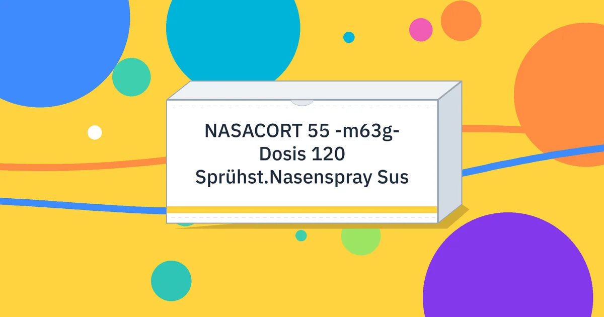 Symbolbild: Packung mit der Aufschrift NASACORT 55 -m63g-Dosis 120 Sprühst.Nasenspray Sus (PZN 04439767) – Verfügbarkeit und Bezug in Apotheken in Frankfurt am Main