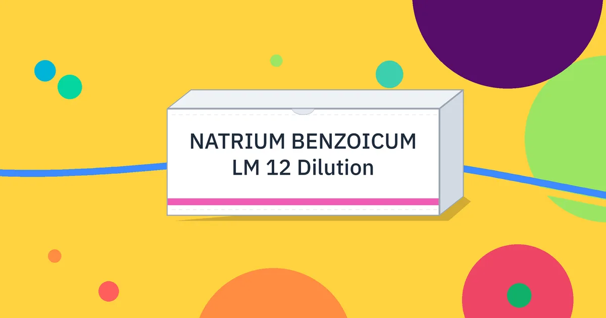 Symbolbild: Packung mit der Aufschrift NATRIUM BENZOICUM LM 12 Dilution (PZN 12959794) – Verfügbarkeit und Bezug in Apotheken in Frankfurt am Main