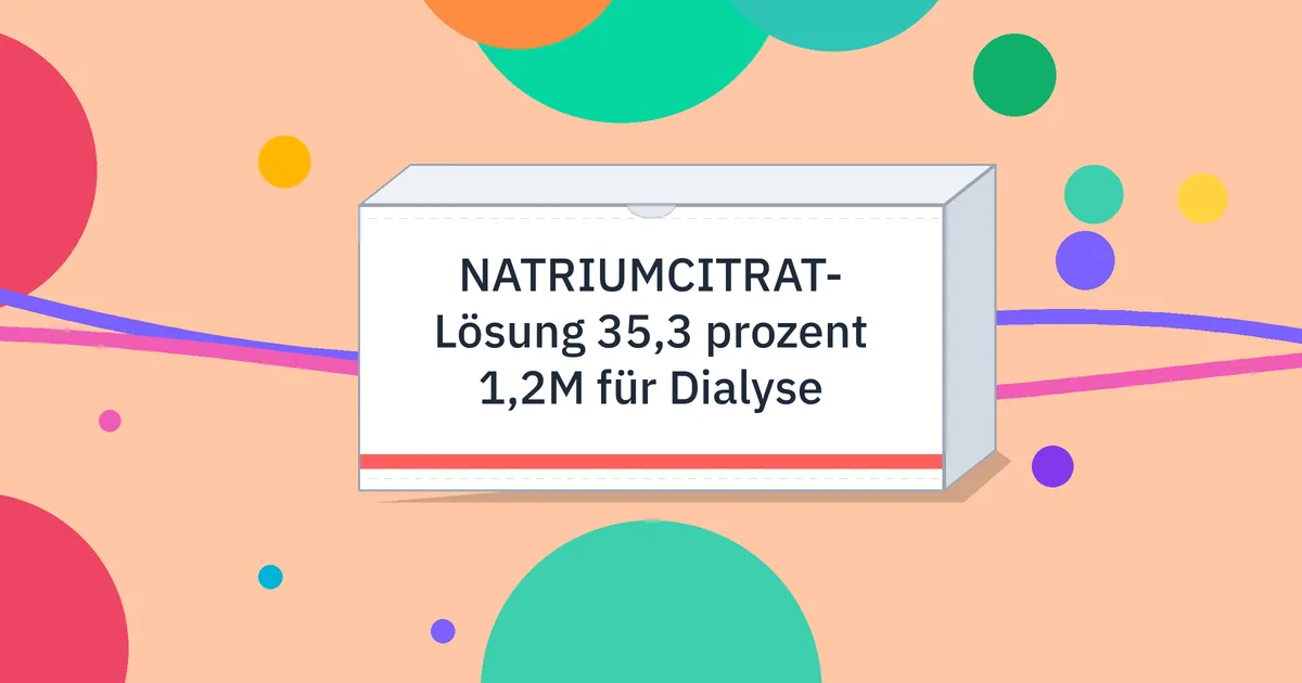 Symbolbild: Packung mit der Aufschrift NATRIUMCITRAT-Lösung 35,3 prozent 1,2M für Dialyse (PZN 10332281) – Verfügbarkeit und Bezug in Apotheken in Frankfurt am Main