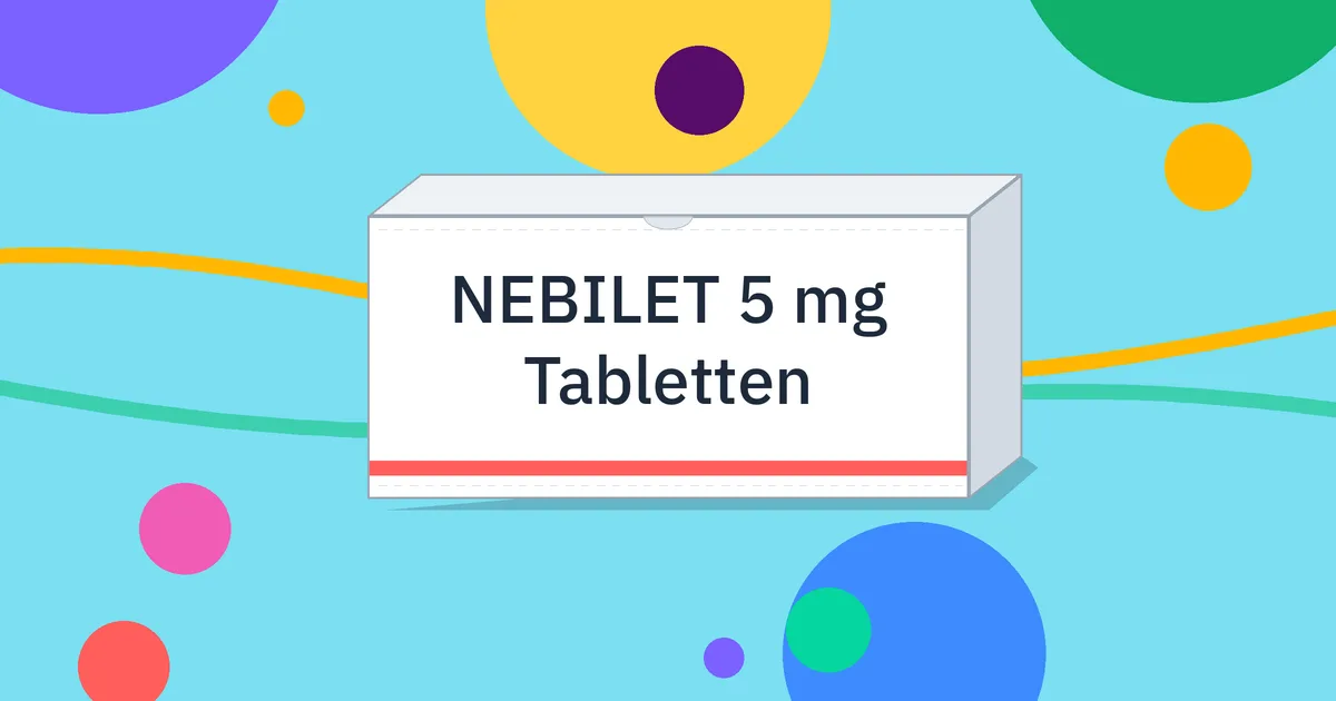 Symbolbild: Packung mit der Aufschrift NEBILET 5 mg Tabletten (PZN 07371076) – Verfügbarkeit und Bezug in Apotheken in Frankfurt am Main